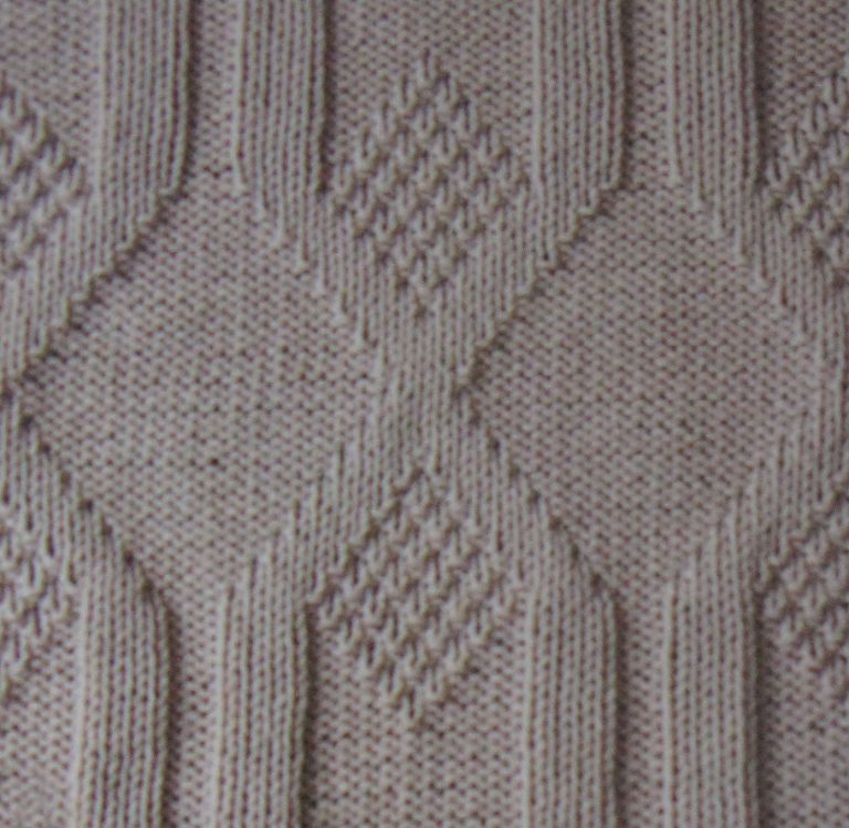 Vertical Diamonds Knit and Purl Stitch - Knitting Kingdom