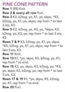 Pine Cone Pattern - Knitting Kingdom