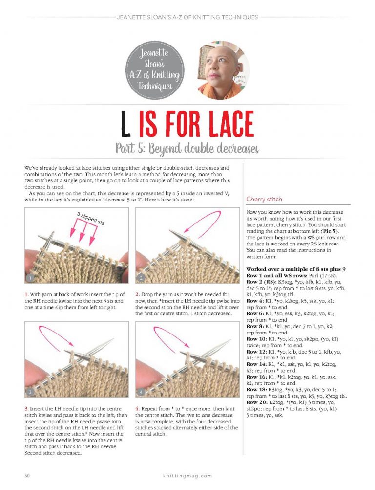 Cherry Stitch Lace Knitting Pattern - Knitting Kingdom