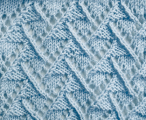 Staggered Lace Chevron Free Knitting Stitch Pattern - Knitting Kingdom