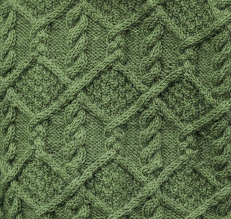 Rope and Diamonds Cable Knitting Stitch - Knitting Kingdom